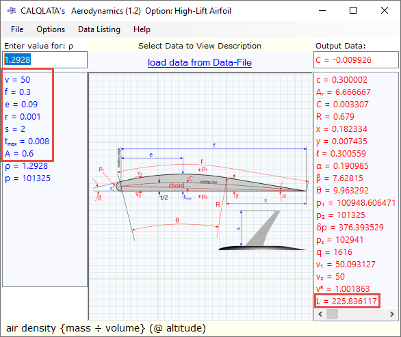 aerofoil lift calculator | wings and spoilers | CalQlata
